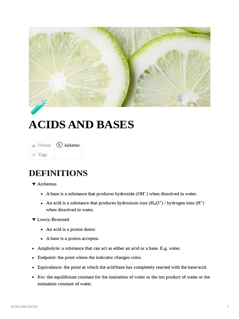 Understanding Acids and Bases Basics | PDF