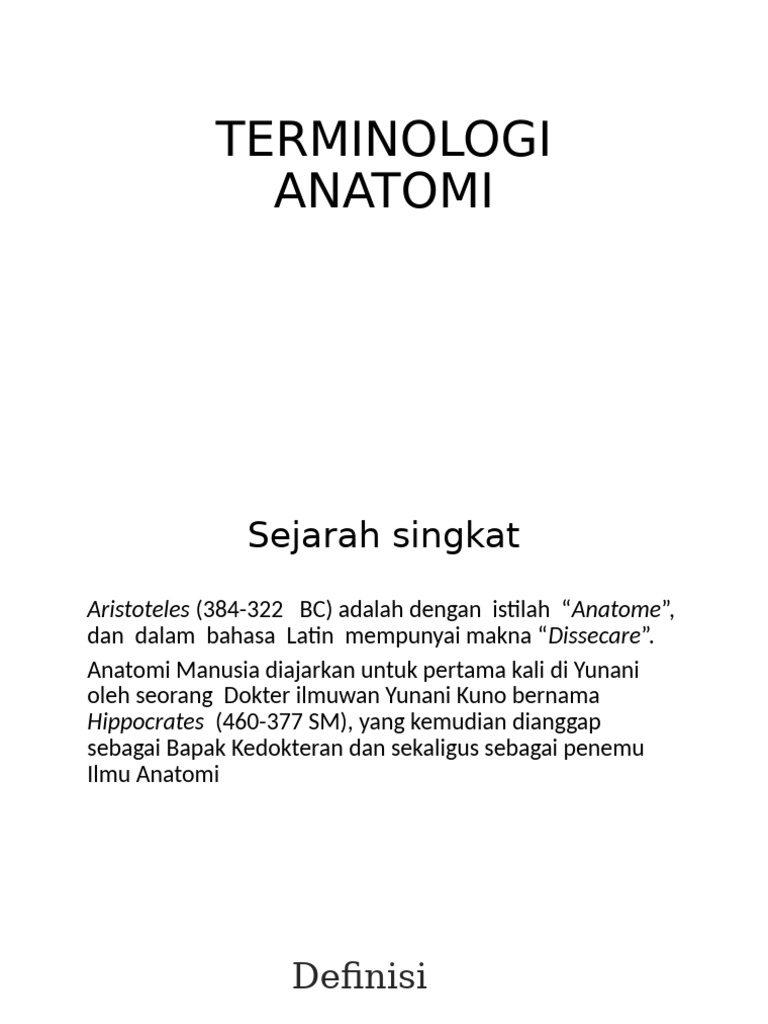 Terminologi Anatomi - Share | PDF