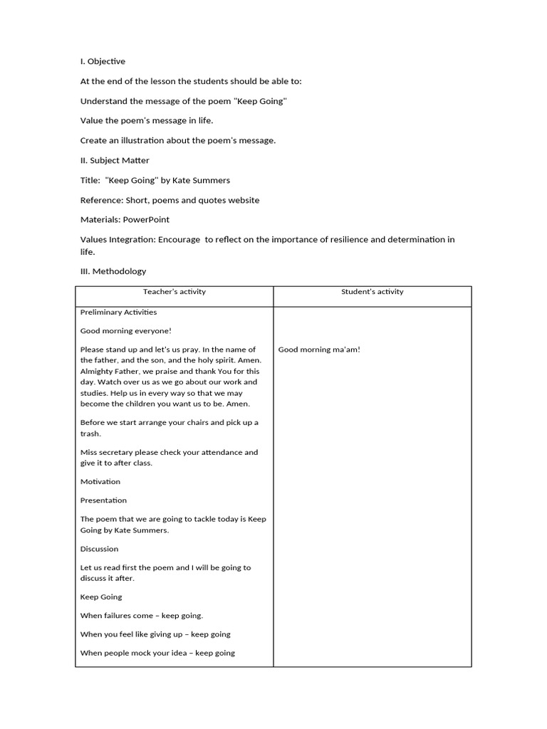Detailed Lesson Plan - WPS Office | PDF | Career & Growth
