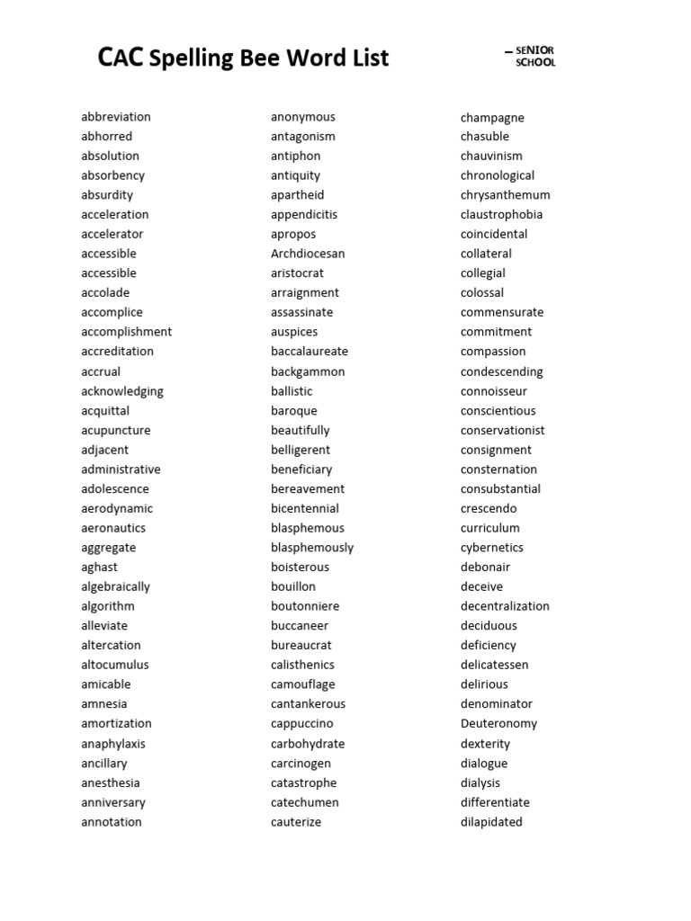 Spelling B Senior | PDF | Religion & Spirituality