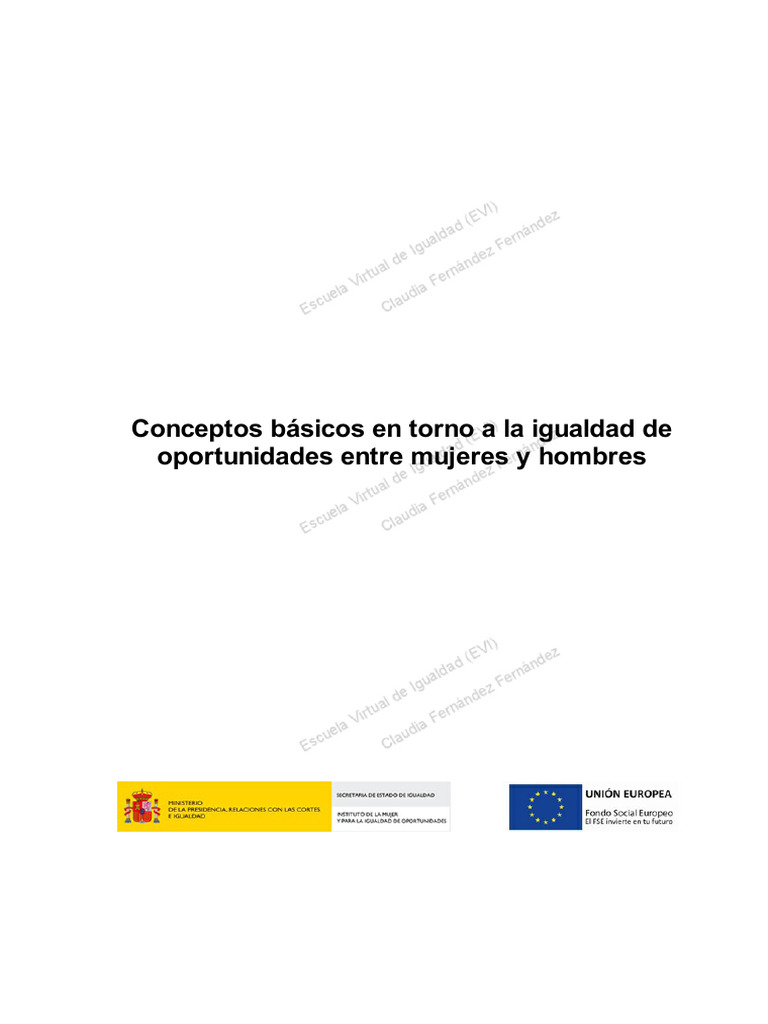 01 Conceptos Basicos en Torno ALa Igualdad de Oportunidades Entre Mujeres YHombres | PDF ...