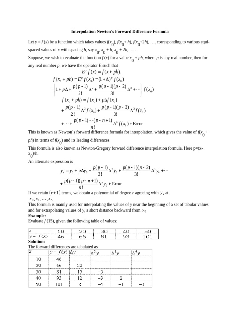 Lecture No. 9 | PDF | Finite Difference | Interpolation