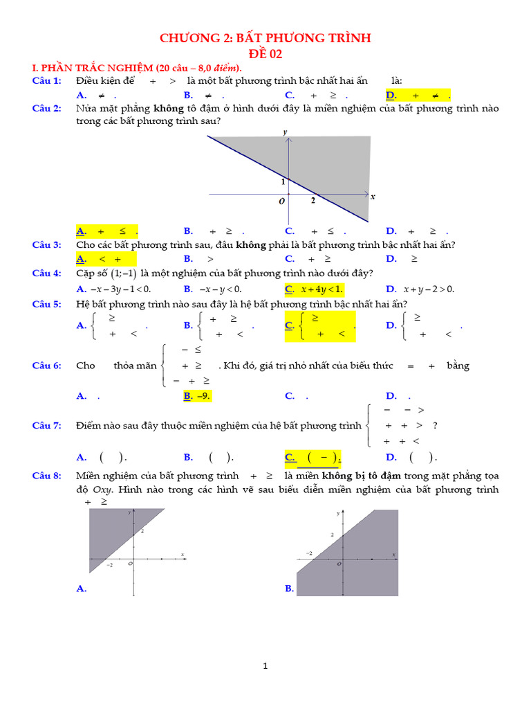De 02 On Tap Chuong 2 Toan 10 KNTT | PDF