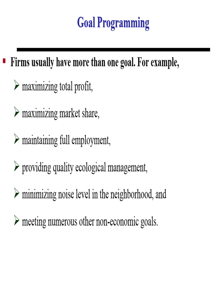 GP 1 Goal Programming Methods | PDF | Nonlinear Programming | Mathematical Optimization