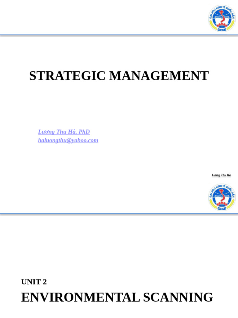 Strategic Management and Environmental Scanning | PDF | Business ...