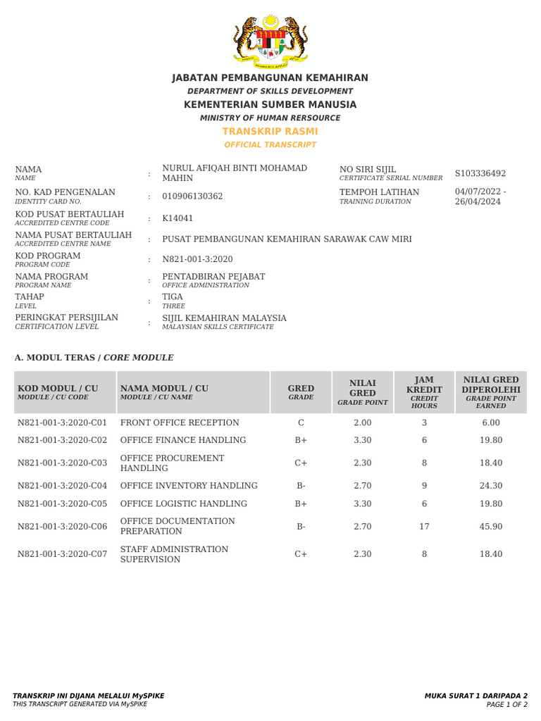 Tran Skrip | PDF | Southeast Asia | Malaysia