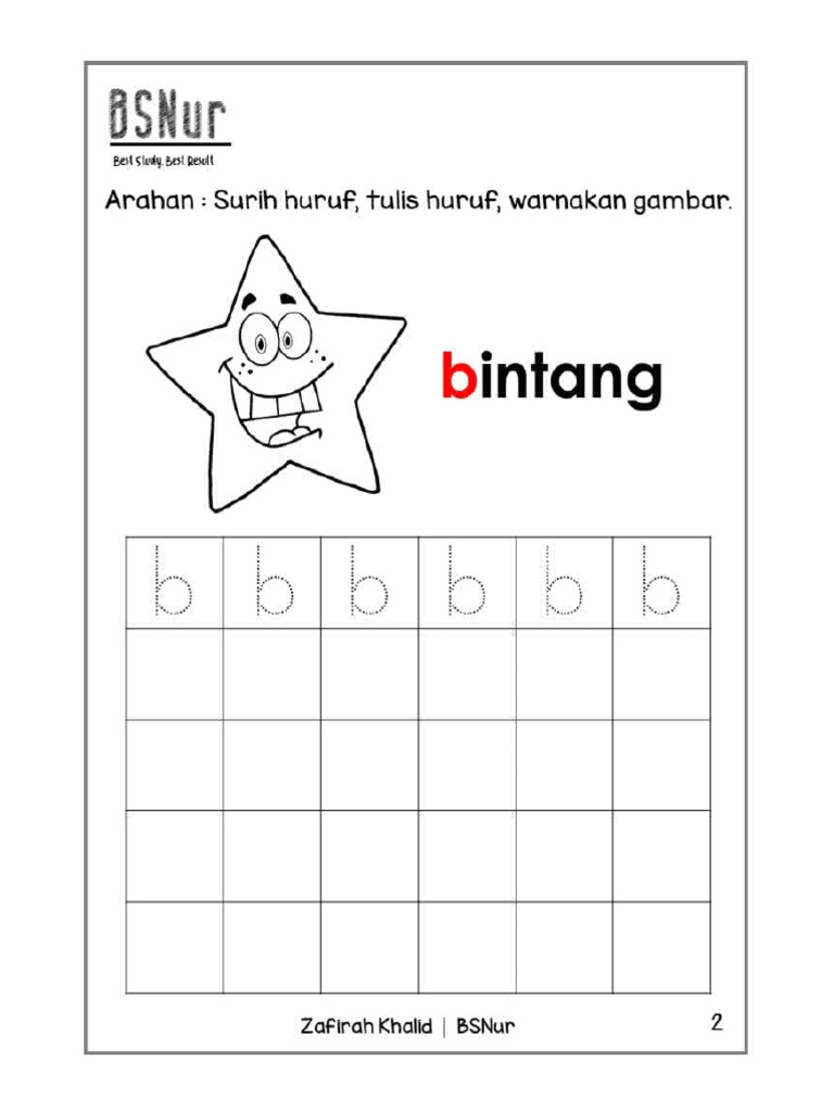 Latihan Menulis Huruf B | PDF