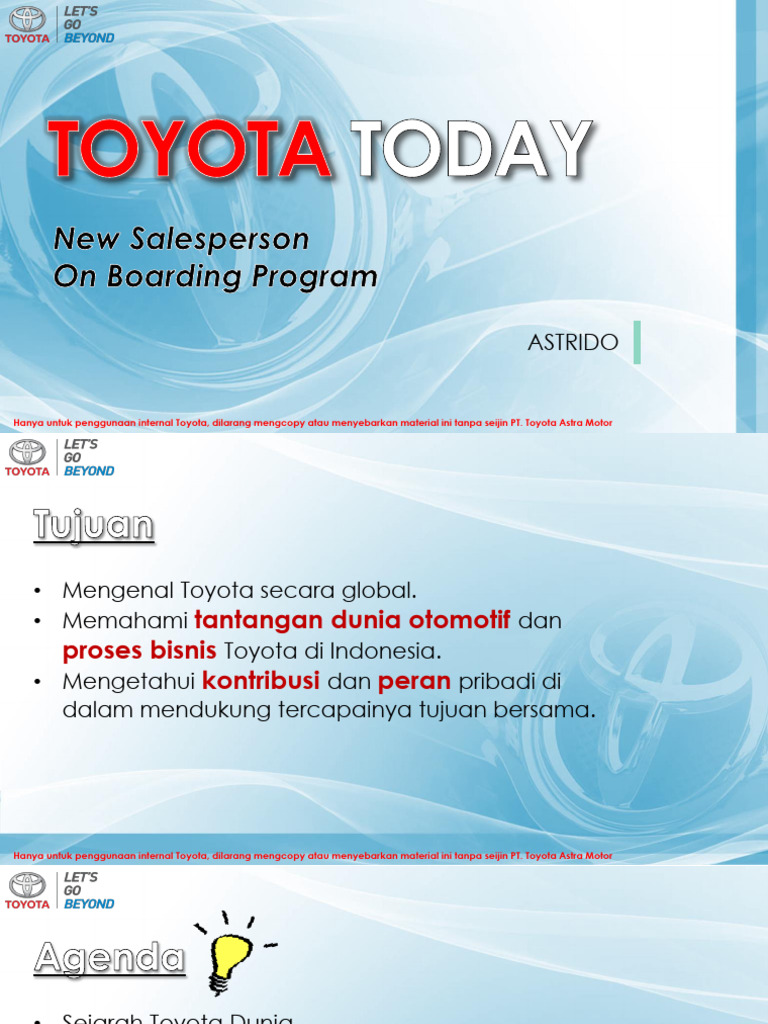 Program Onboarding Penjual Toyota | PDF
