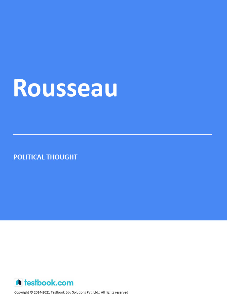 Rousseau - Study Notes | PDF | Jean Jacques Rousseau | Sovereignty