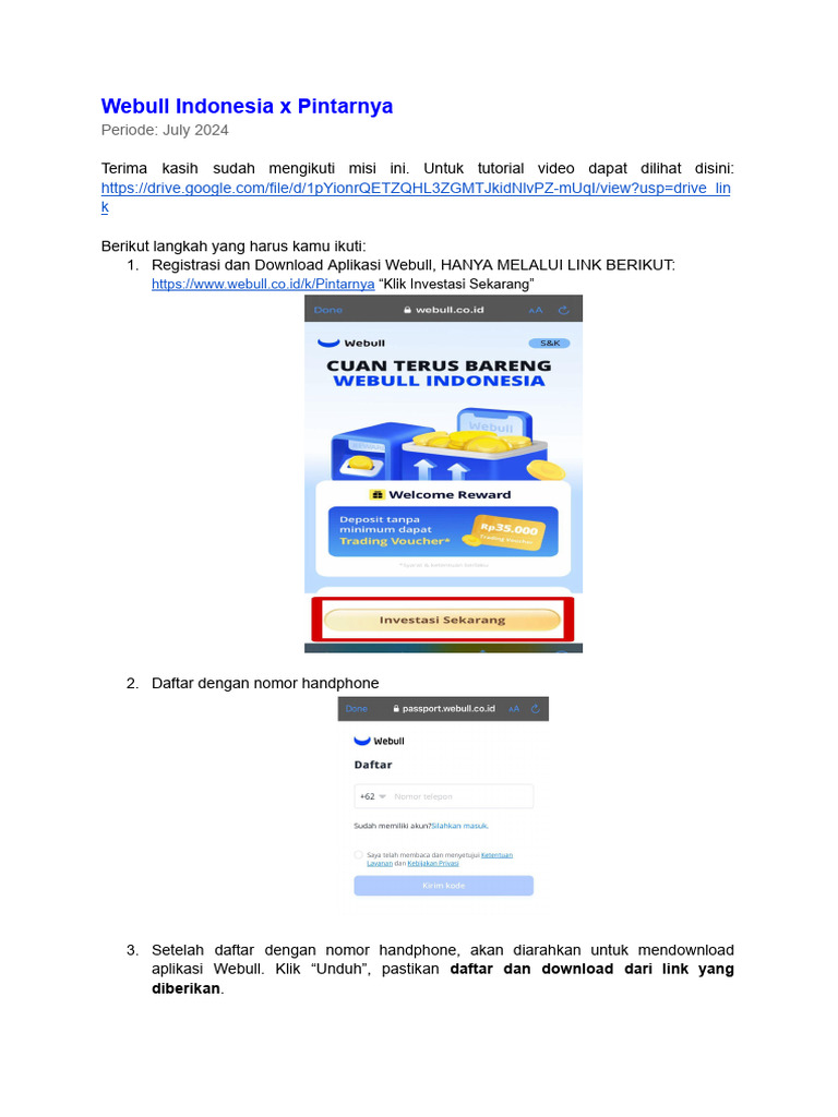 Panduan Webull X Pintarnya Terbaru | PDF