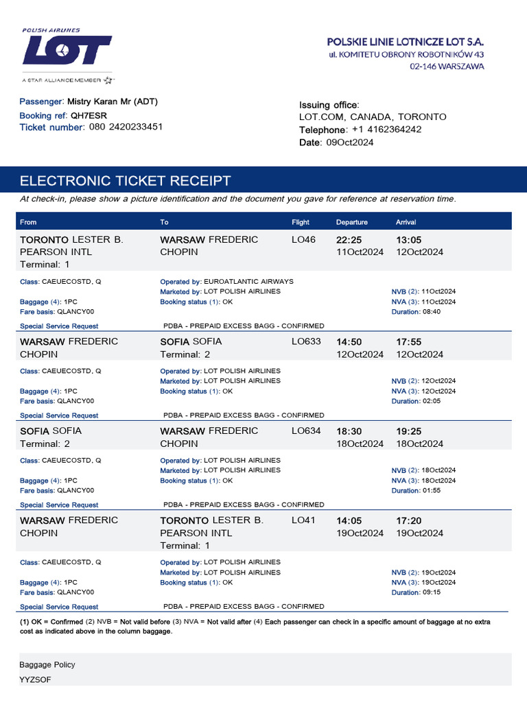 Your Electronic Ticket-EMD Receipt | PDF