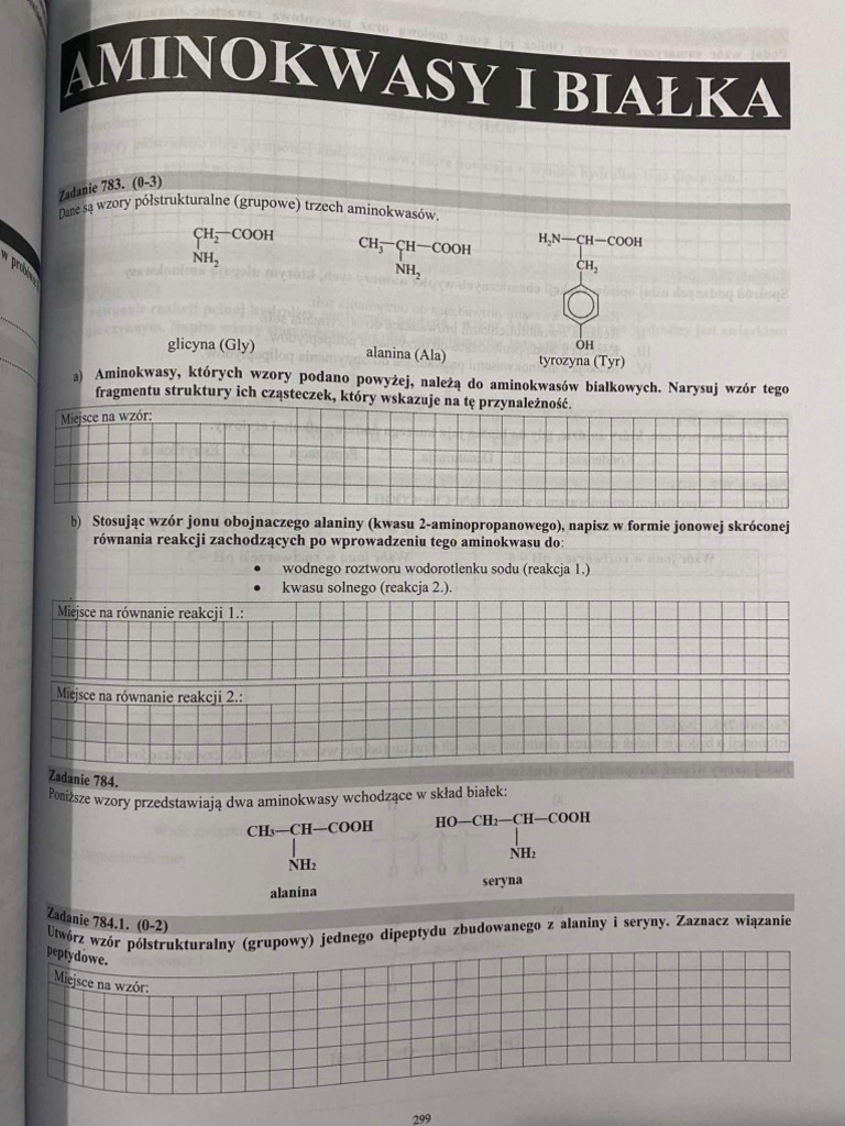 aminokwasy zadania | PDF
