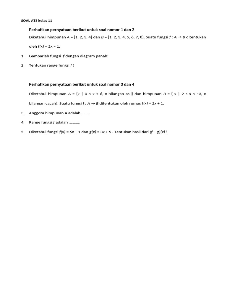 Soal Ats Kelas 11 | PDF