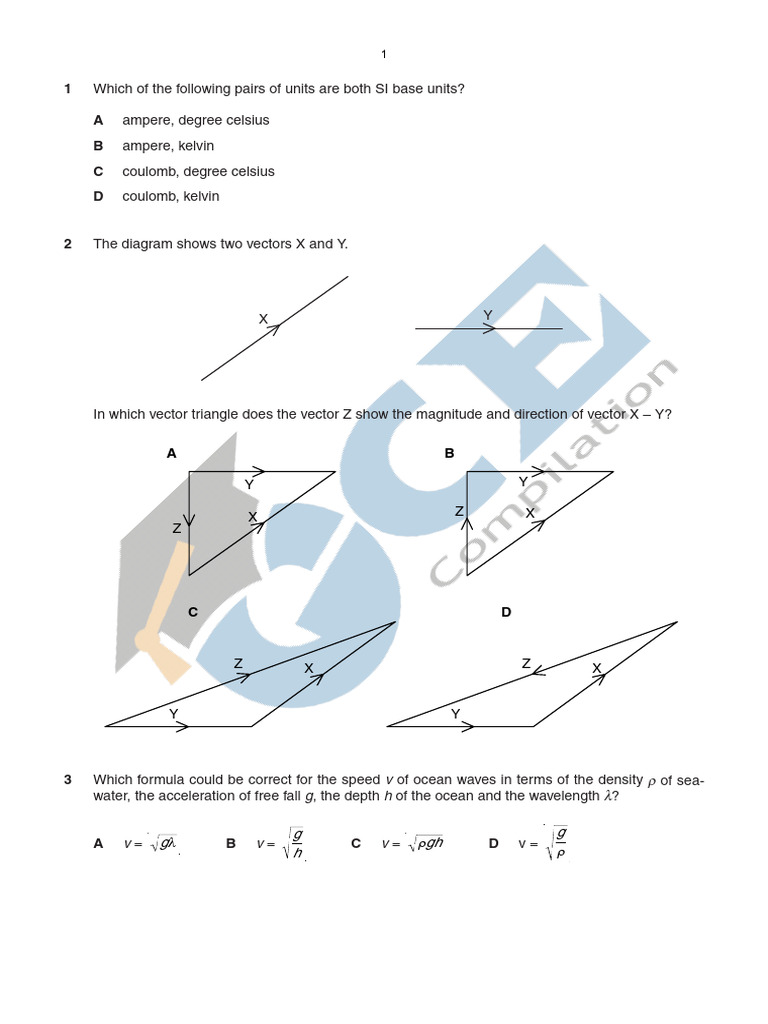 Units and Meaurement MCQ | PDF | Force | Observational Error