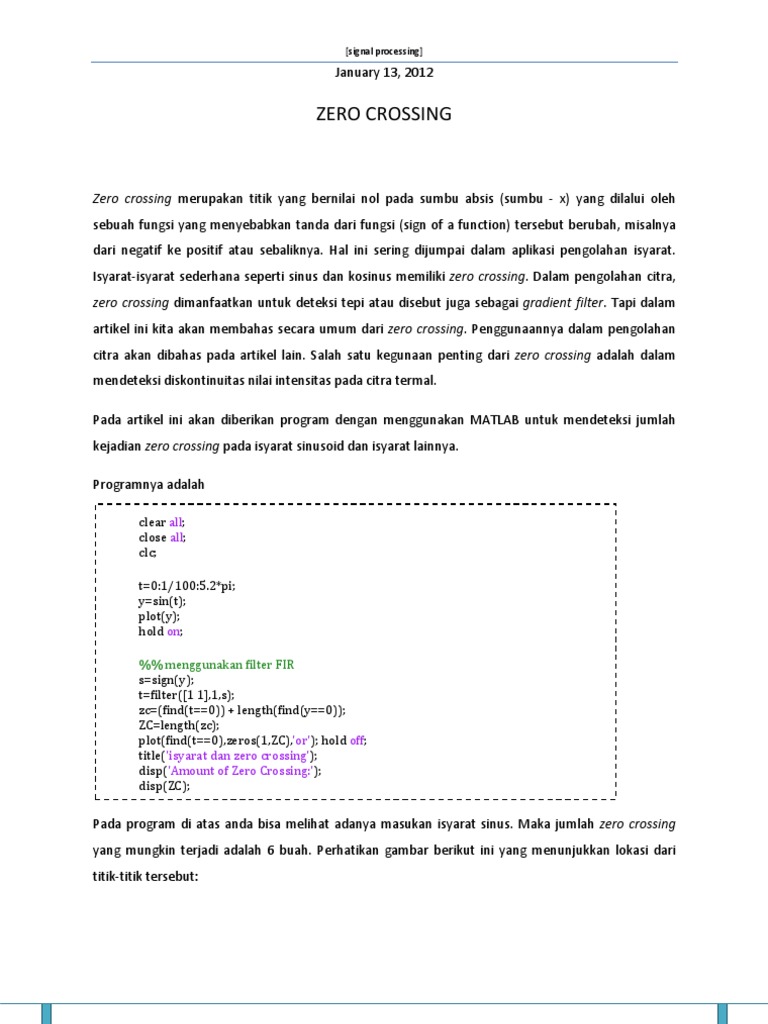 Zero Crossing | PDF | Metode & Bahan Ajar