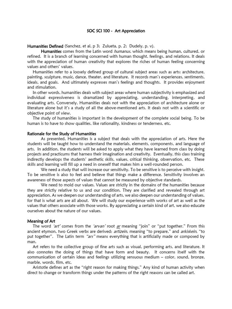 Reviewer-Midterms-Soc Sci 100 | PDF | Composition (Visual Arts) | The Arts