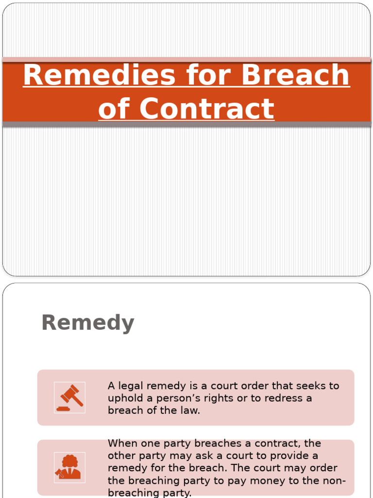 Contract Breach Remedies Guide | PDF | Damages | Breach Of Contract