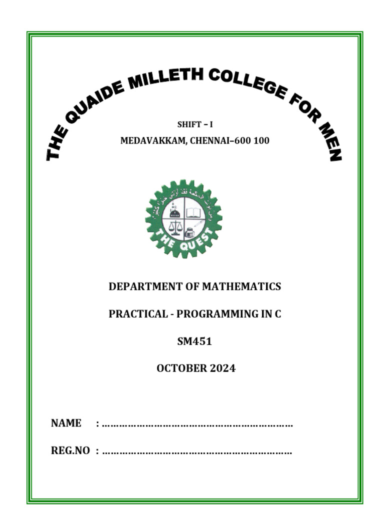 C Programming Practical Record | PDF | Business | Computers