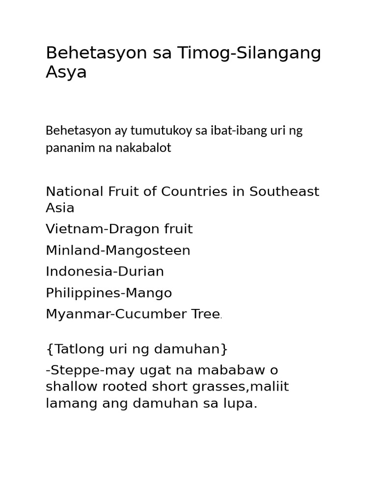 Behetasyon Sa Timog | PDF