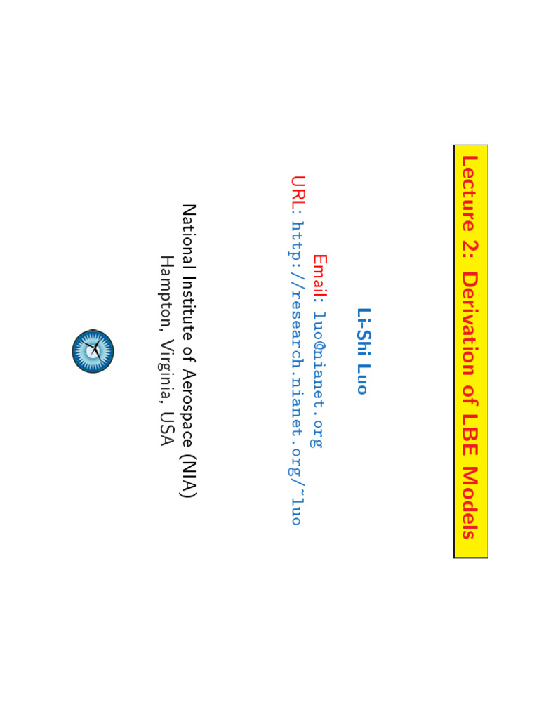 2-Derivation of LBE Models | PDF | Mathematical Objects | Physics