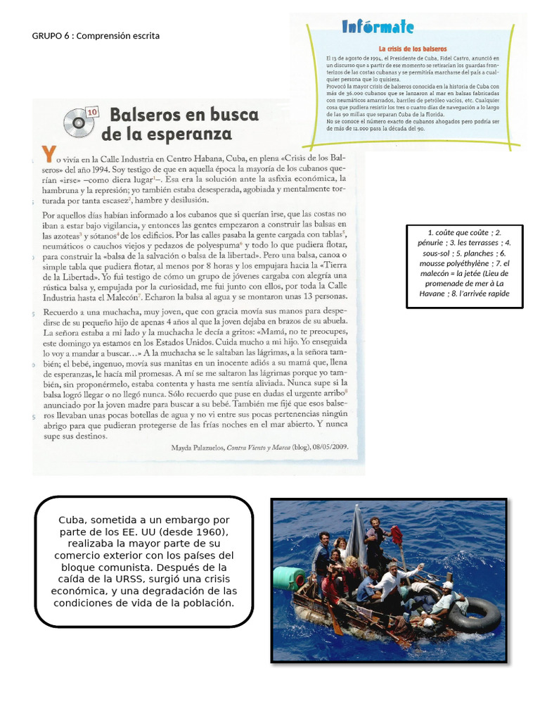 Balseros en Busca de La Esperanza | PDF