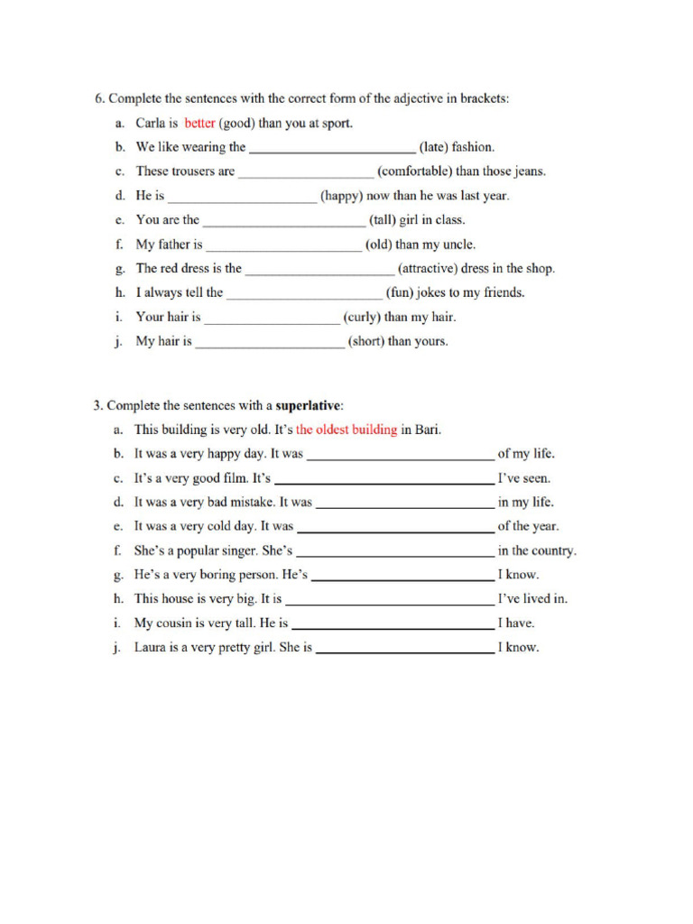 A2 Lesson 2 Adjectives | PDF