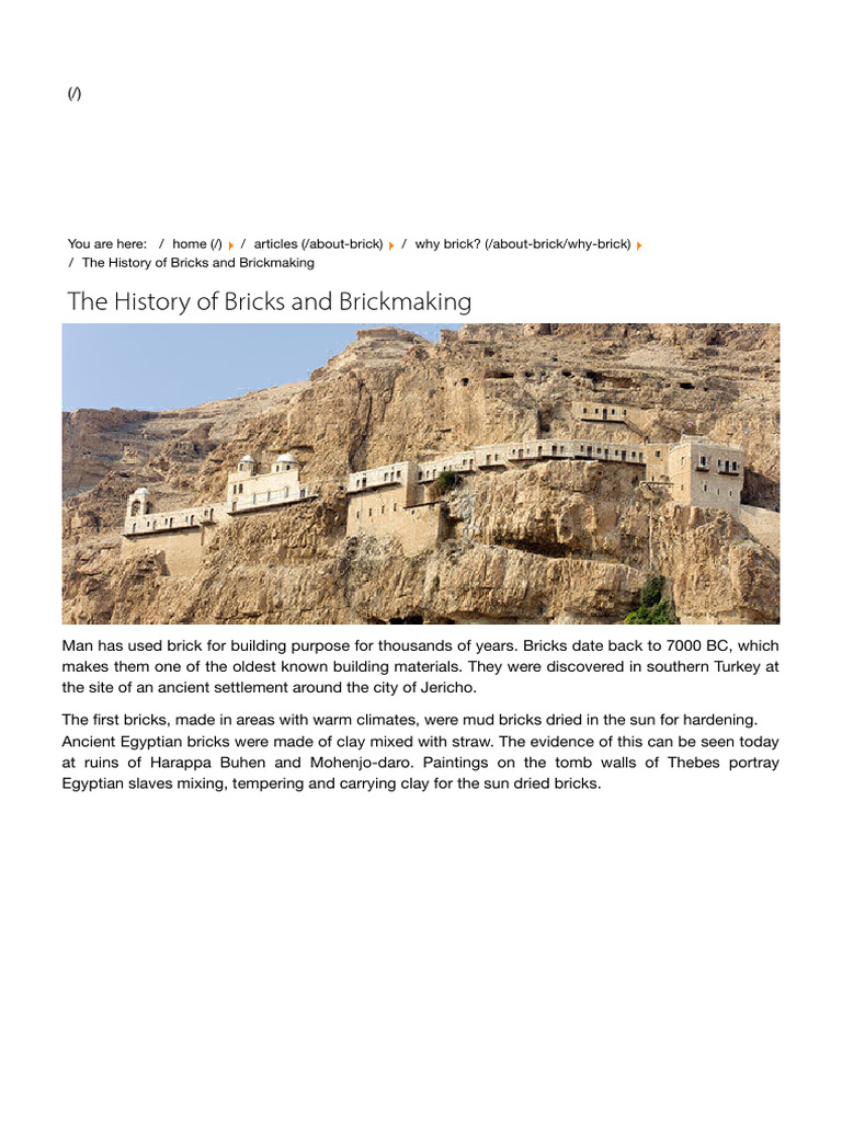 The History of Bricks and Brickmaking | PDF | Brick | Architectural Design