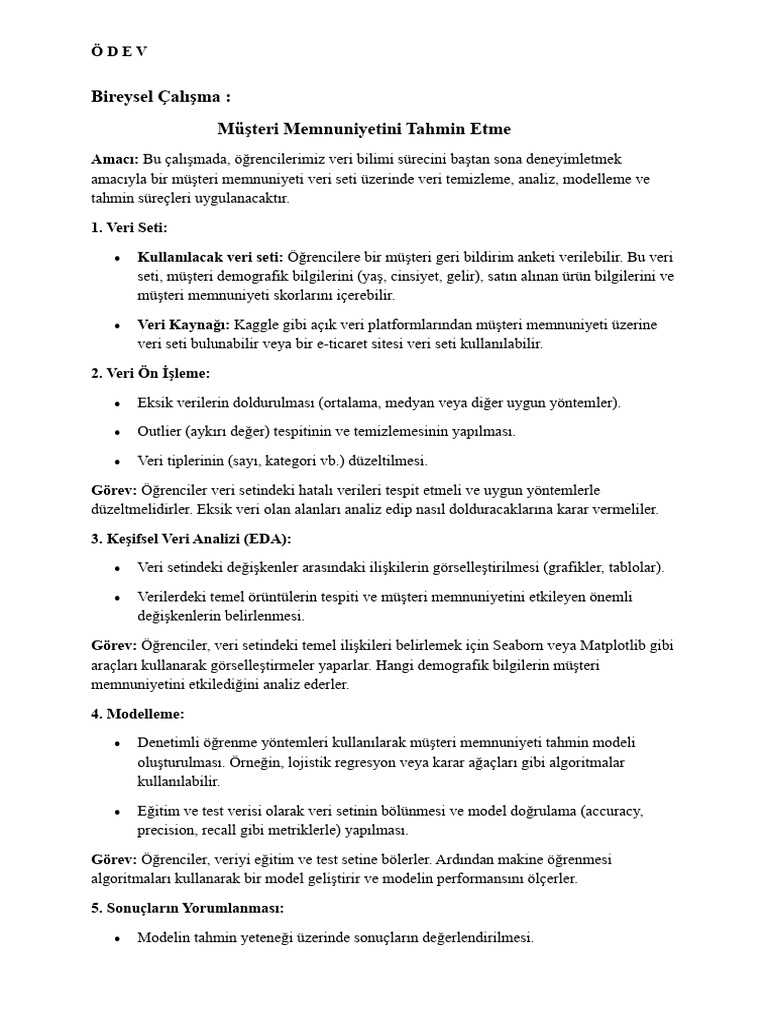 Ödev Veri Bilimi | PDF