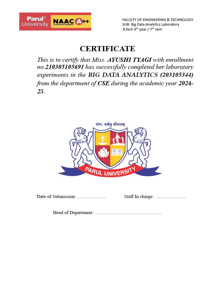 Bda Manual Index Ayushi | PDF