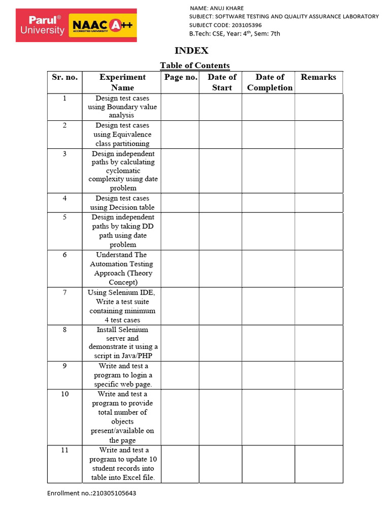 Index Stqa Anuj | PDF | Computers