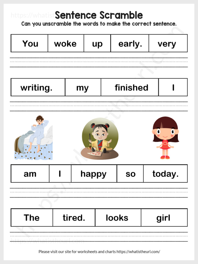 Sentence Unscramble Worksheets | PDF | Puzzles