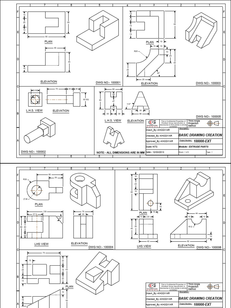 01.extrude Parts Exercises | PDF | Metalworking | Industrial Processes