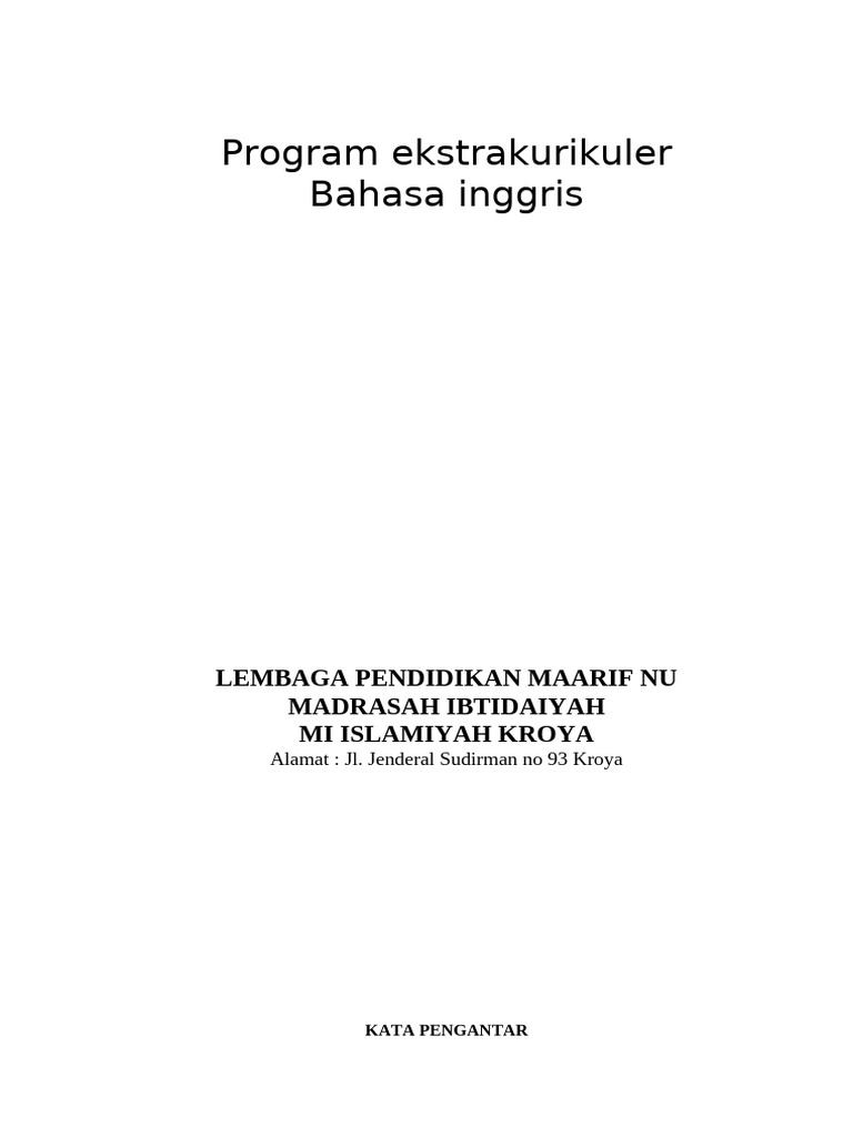 Program Ekstrakurikuler B Inggris | PDF | Karier & Perkembangan | Kajian Bahasa Asing