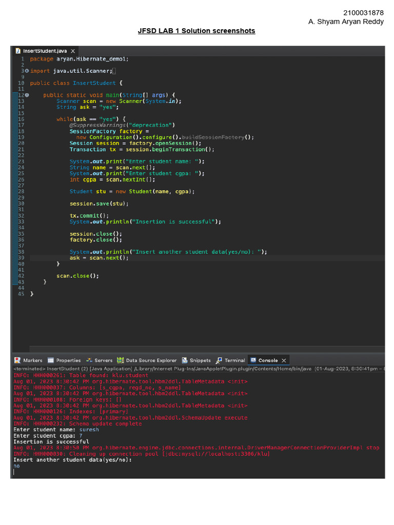JFSD LAB1 Solutions | PDF