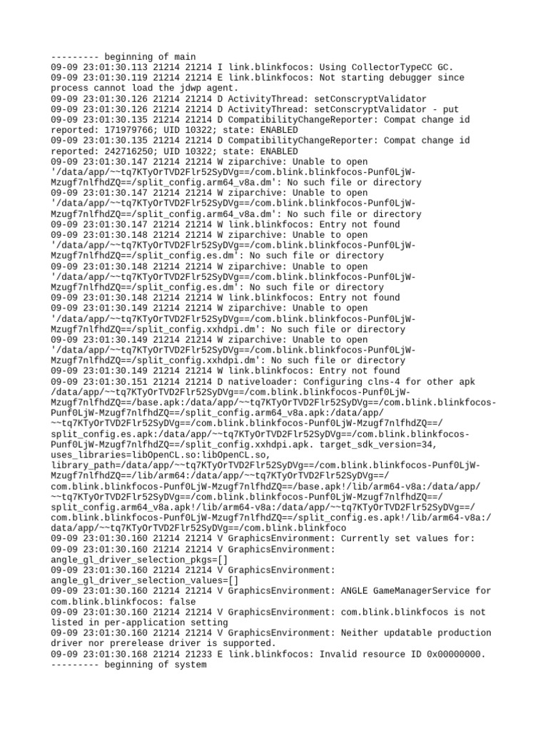 BlinkFocos App Debugging Log Analysis | PDF | Mobile App | Java ...