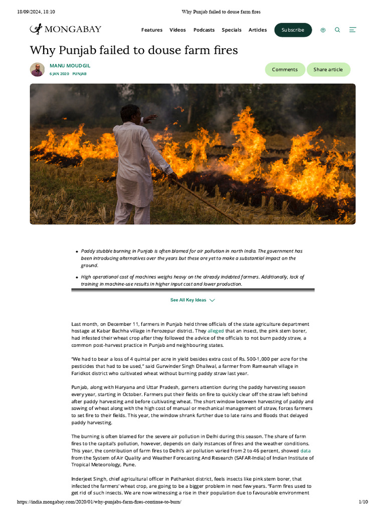 Why Punjab failed to douse farm fires | PDF | Agriculture | Wheat