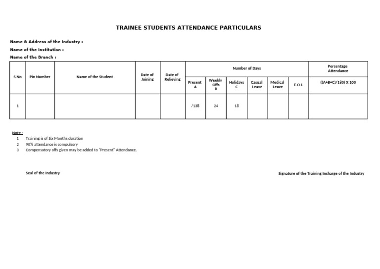 Training Attendance Sheet-2 | PDF