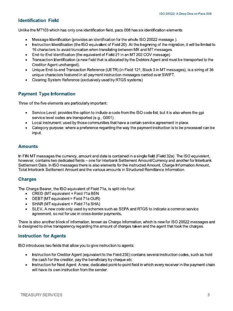 Deep Dive in Pacs 008 Chapter-3 | PDF