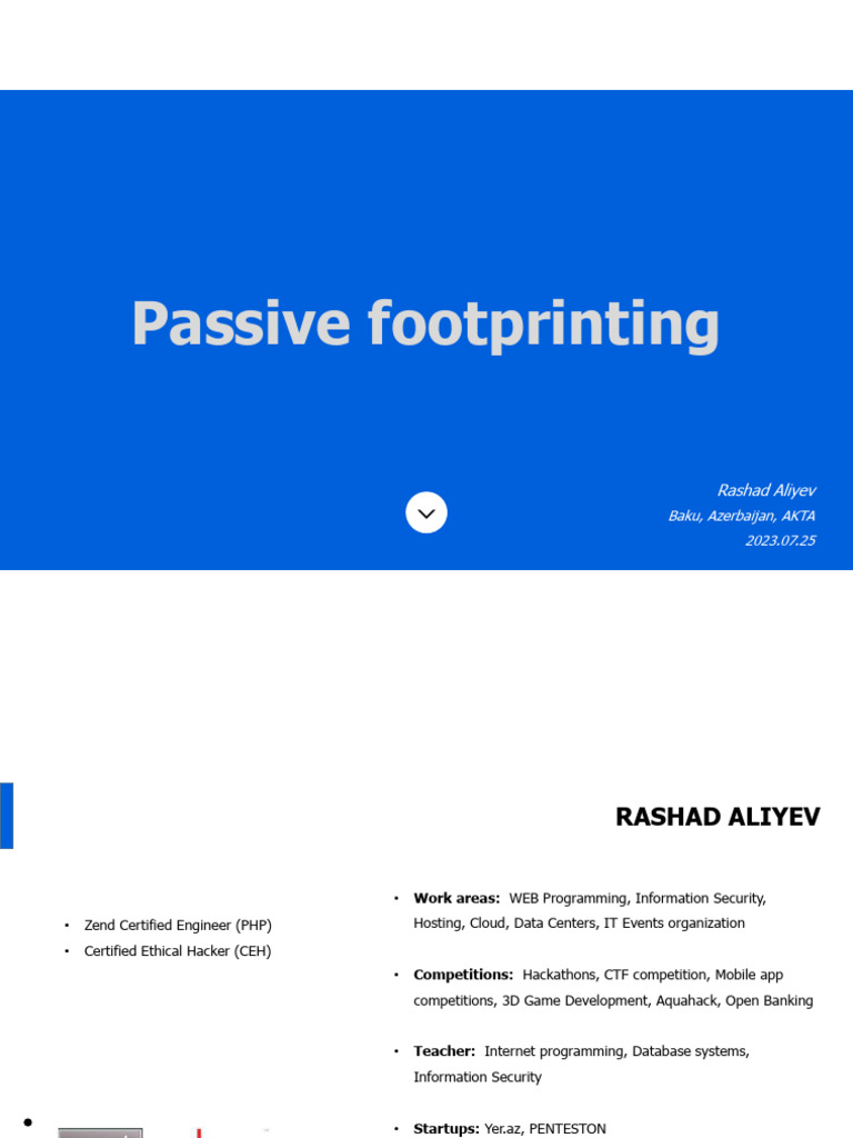 Passive Footprinting | PDF | Domain Name | Information Technology