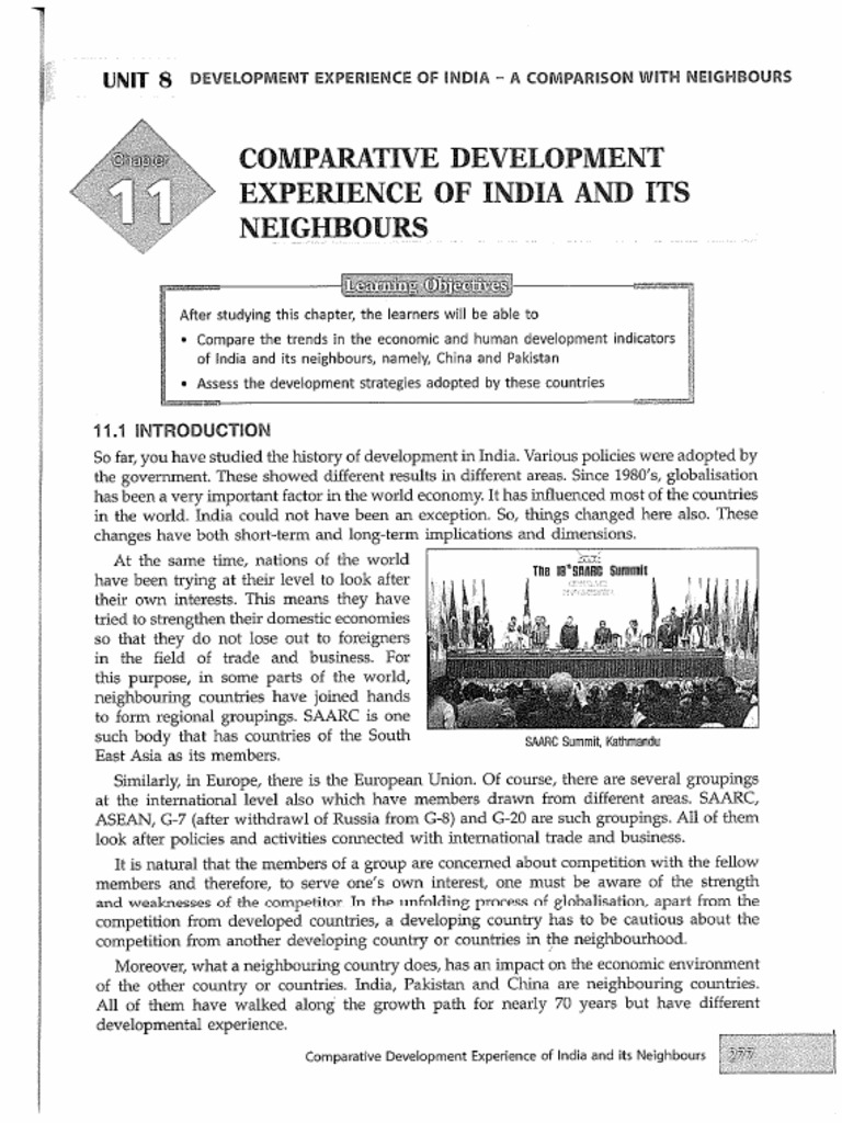 CH 11 - Comparitive Development Experience of India & Its Neighbours ...