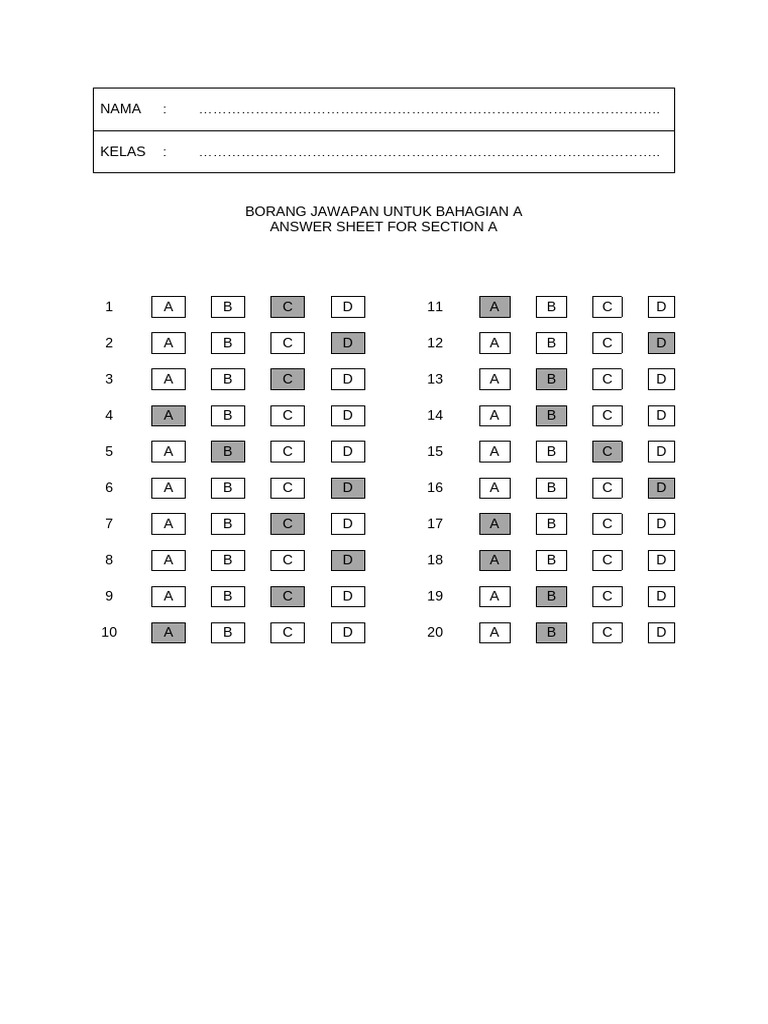 Skema Jawapan Upsa T2 | PDF