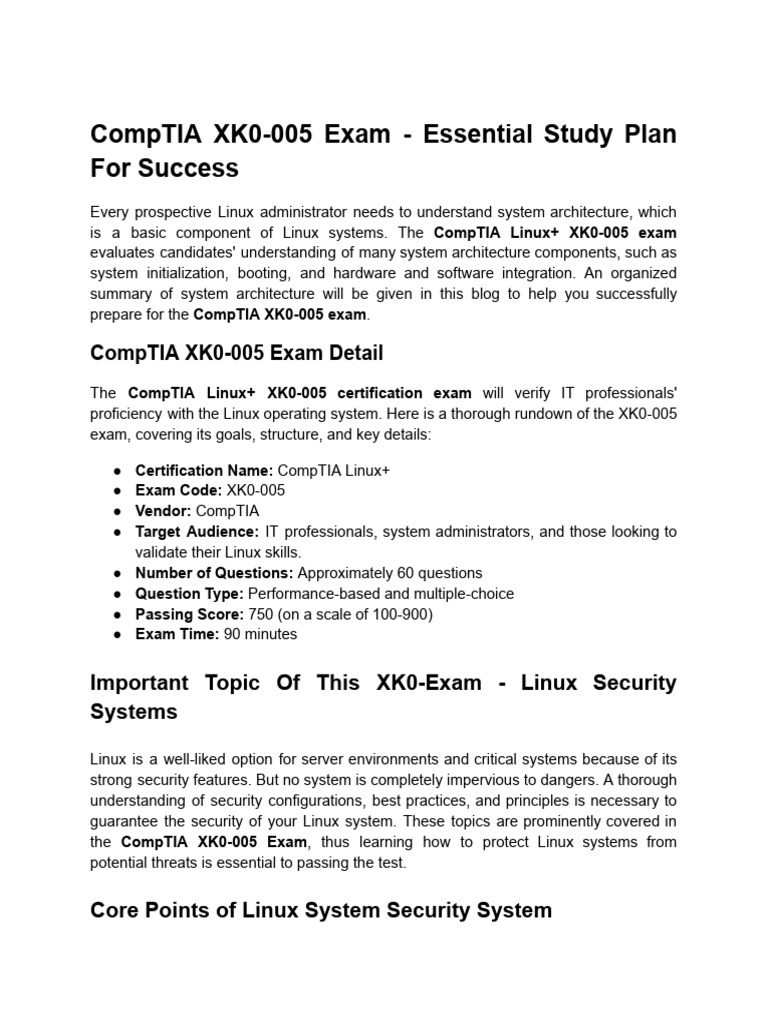 CompTIA XK0-005 Exam Study Guide | PDF | Computer Engineering ...