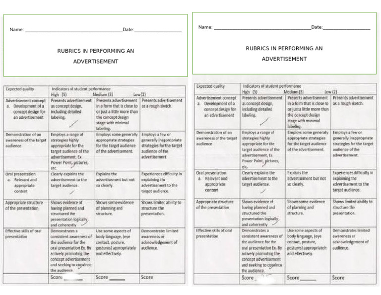 Advertisement Rubric | PDF | Career & Growth | Business