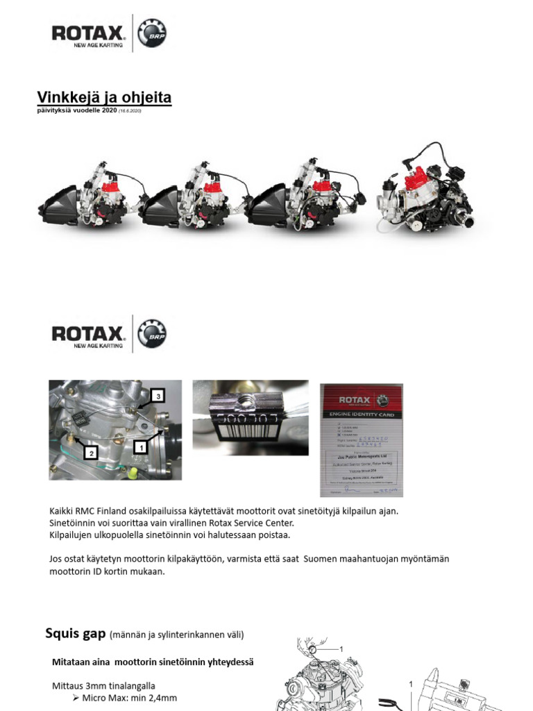 Rotax Ohjeet Ja Vinkit Alkuun 2020 | PDF