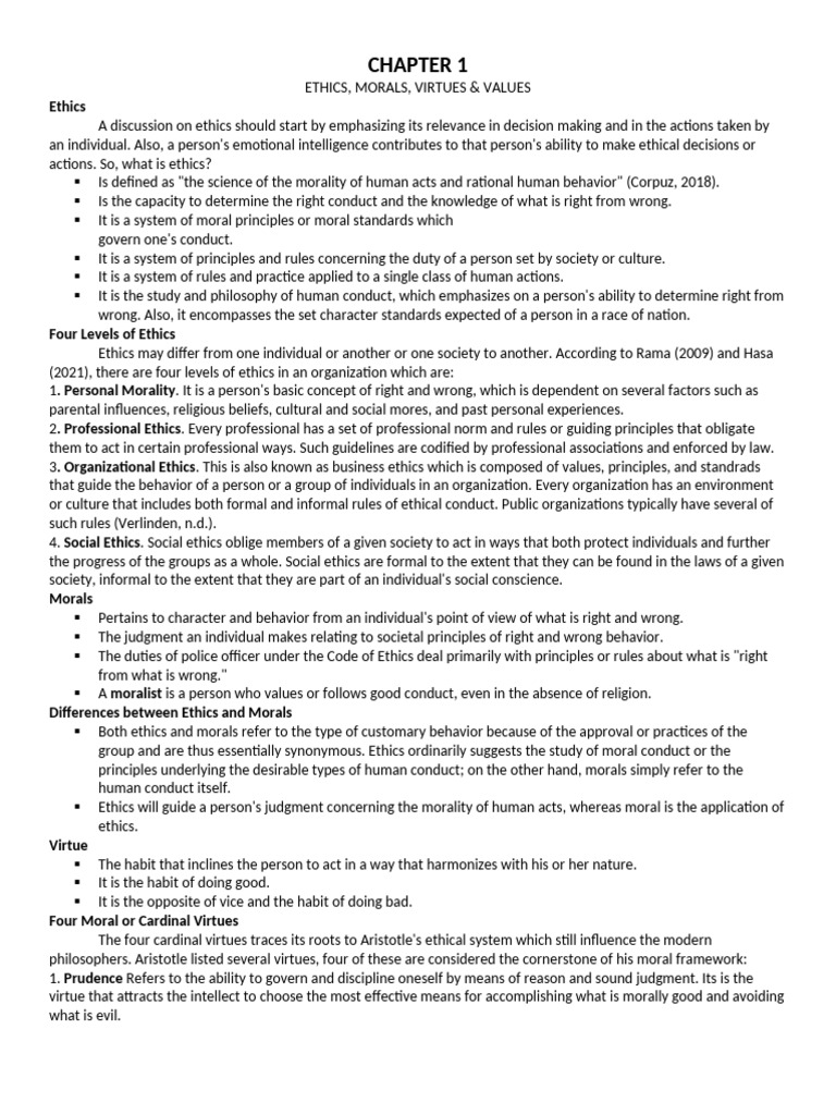ETHICS | PDF | Morality | Virtue