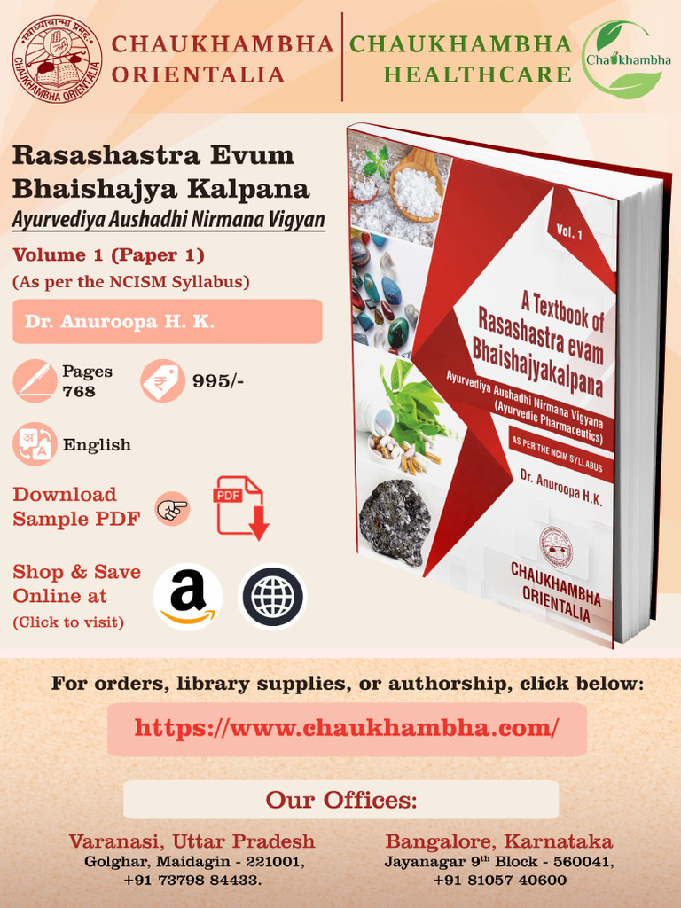 437-Textbook of Rasashastra and Bhaishajya Kalpana (Vol. 1 - NCISM) by Dr. Anuroopa | PDF | Vedas
