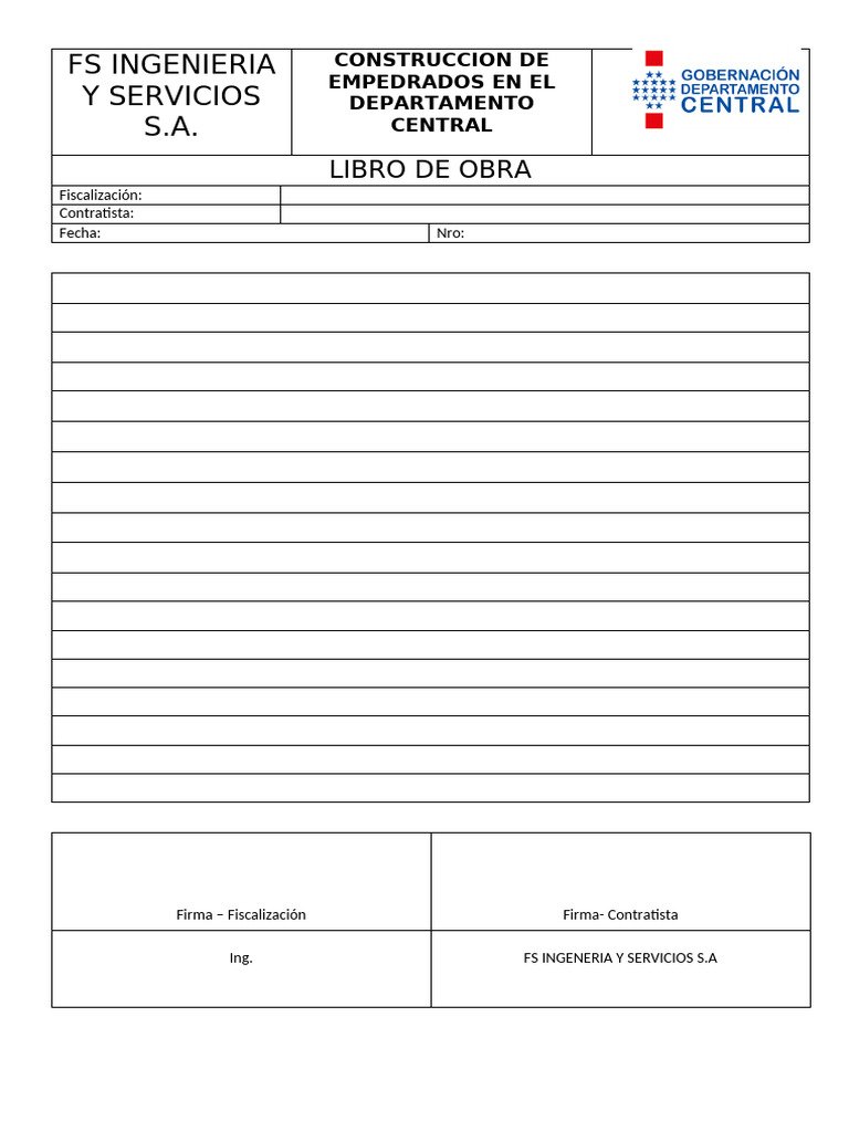 Libro de Obra Modelo | PDF