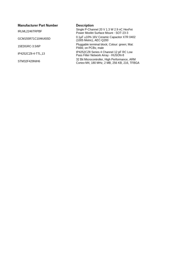 BOM Template (3) | PDF