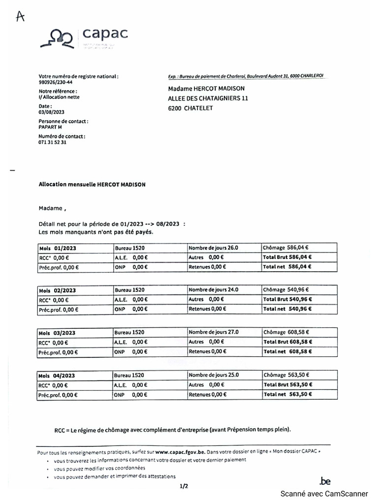 Preuve de Paiement CAPAC | PDF