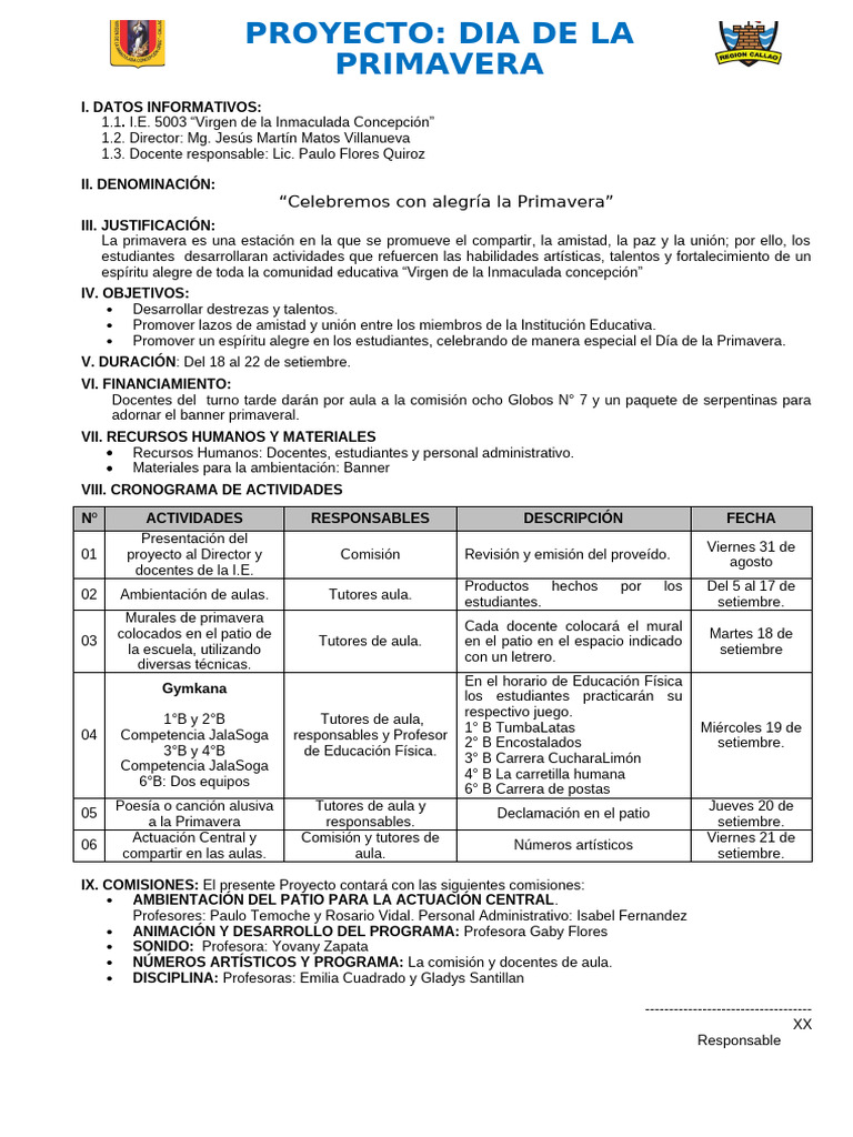 Proyecto de Primavera | PDF